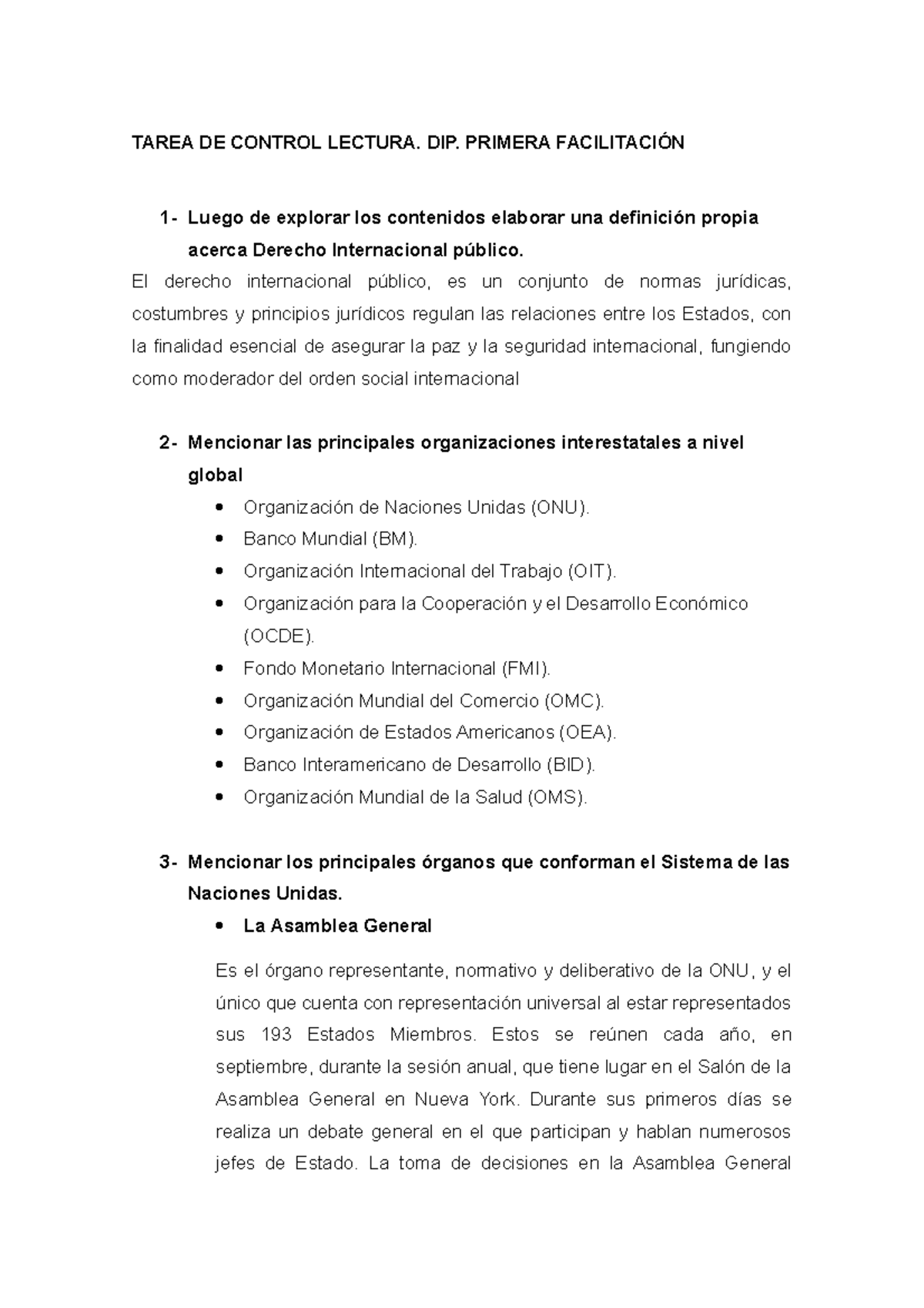 Cuestionario Y Resumen DE LA Primera Facilitacion - TAREA DE CONTROL ...