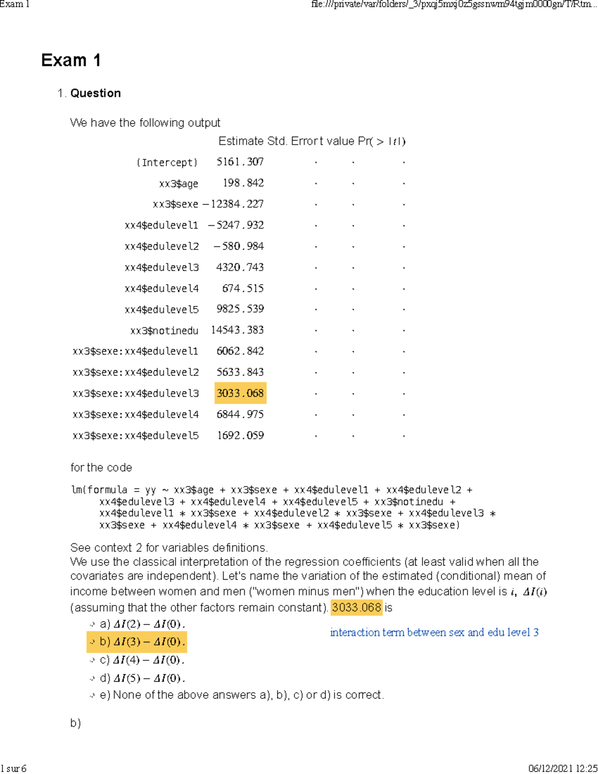 Exam example 2022 - un exemple d'examen qui peut aider - Exam 1 1 ...