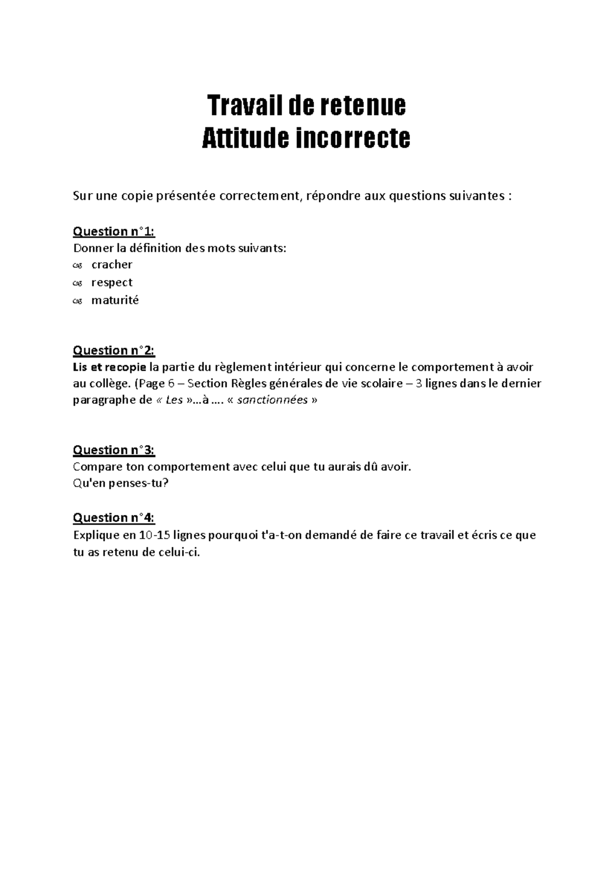 Travail de retenue pour crachat - Travail de retenue Attitude ...
