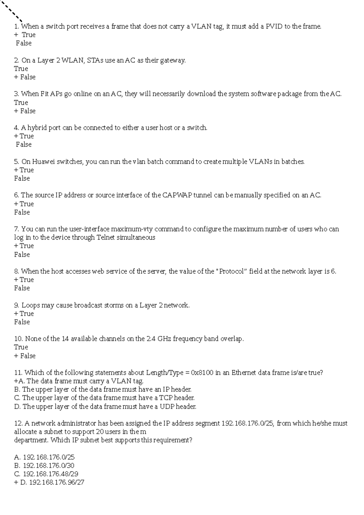 Pdfcoffee - Huawei datacom - 1. When a switch port receives a frame that does not carry a VLAN ...