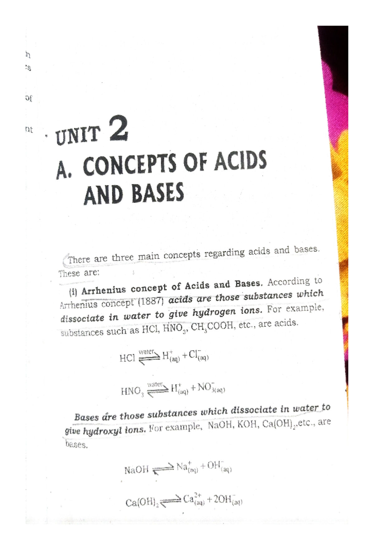 Concepts of acid and bases. Arrhenius concept - Inorganic Chemistry II ...