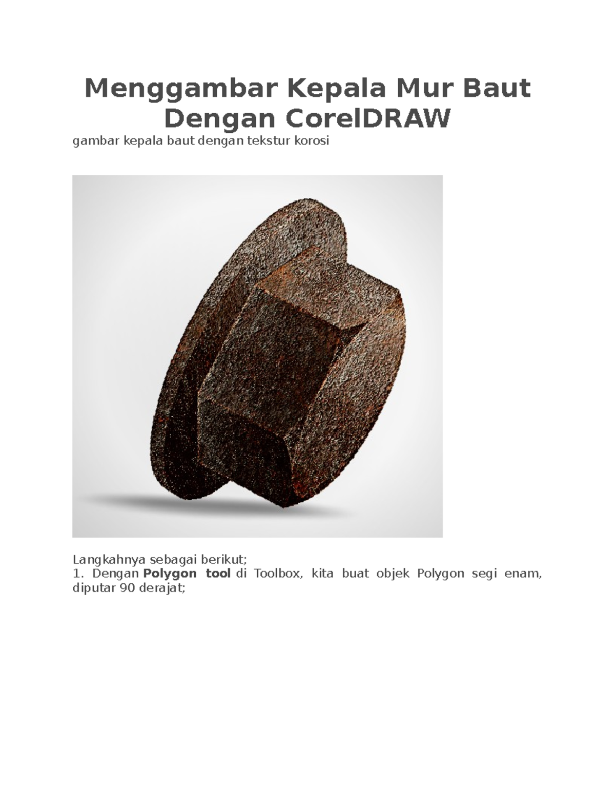 Tutorial Menggambar Kepala Mur Baut Dengan Corel DRAW - Menggambar ...