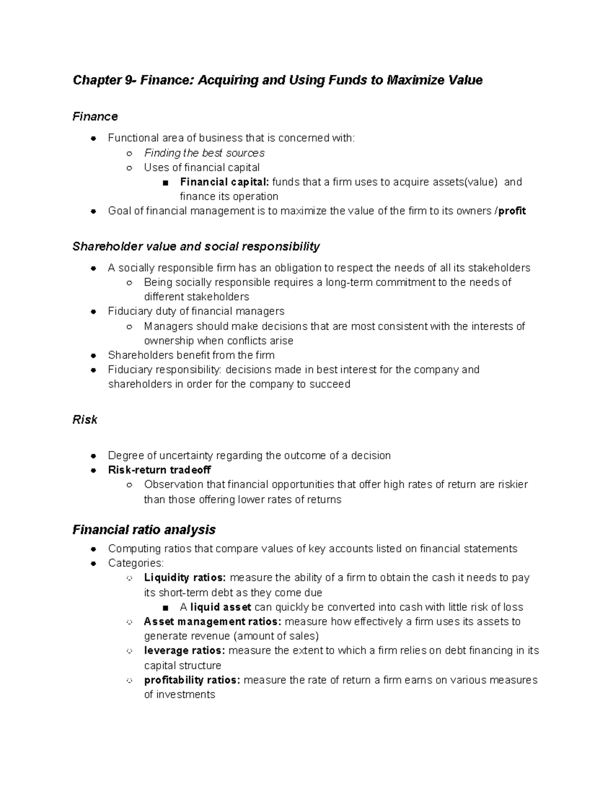 FBP Chapter 9 lecture - Chapter 9- Finance: Acquiring and Using Funds ...