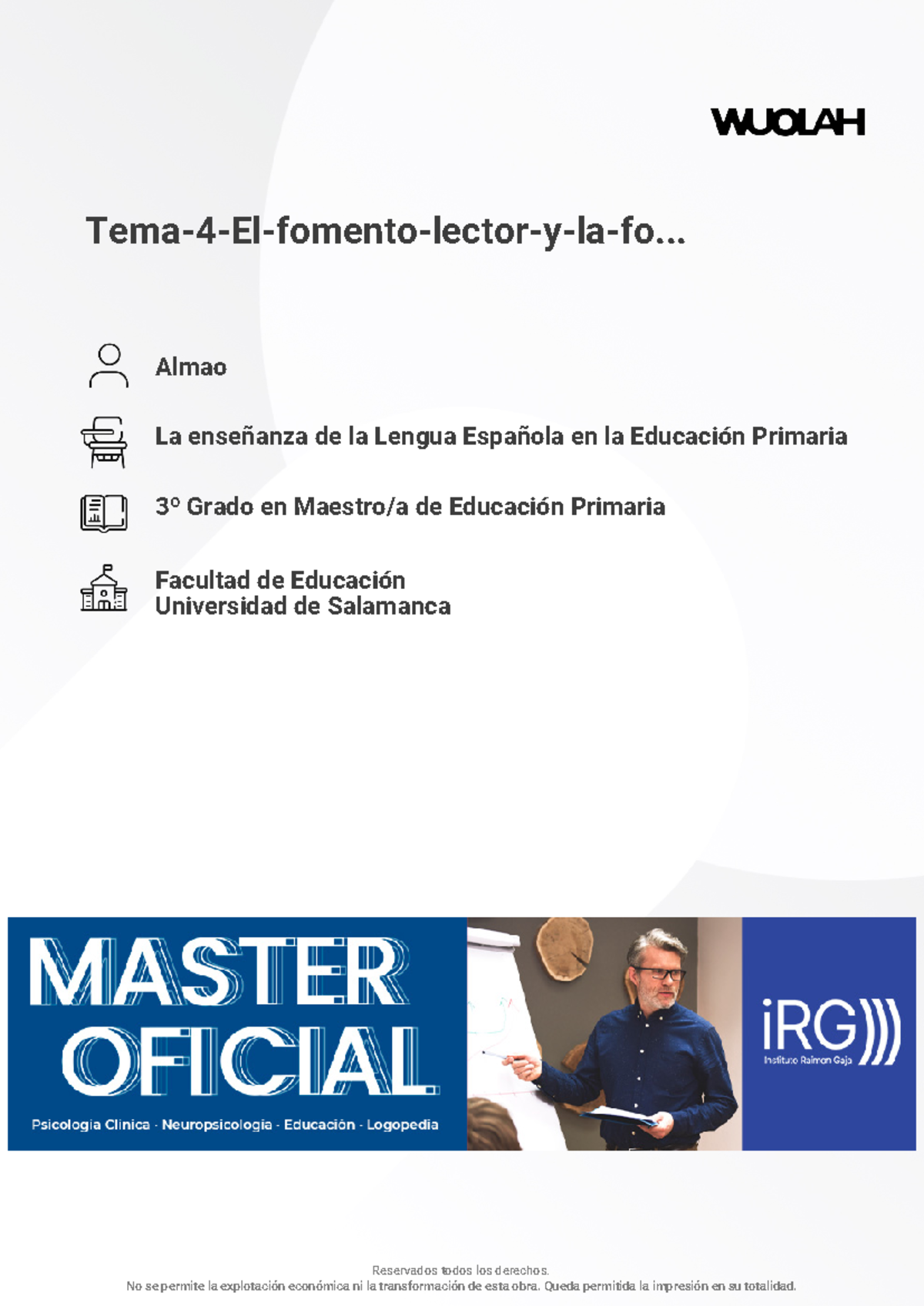TEMA 3. EL Fomento Lector Y LA Educación Literaria - Tema-4-El-fomento-lector-y-la-fo... Almao ...
