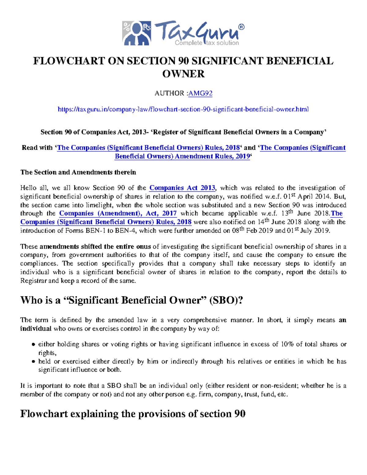 Flowchart on Section 90 Significant Beneficial Owner- taxguru ...