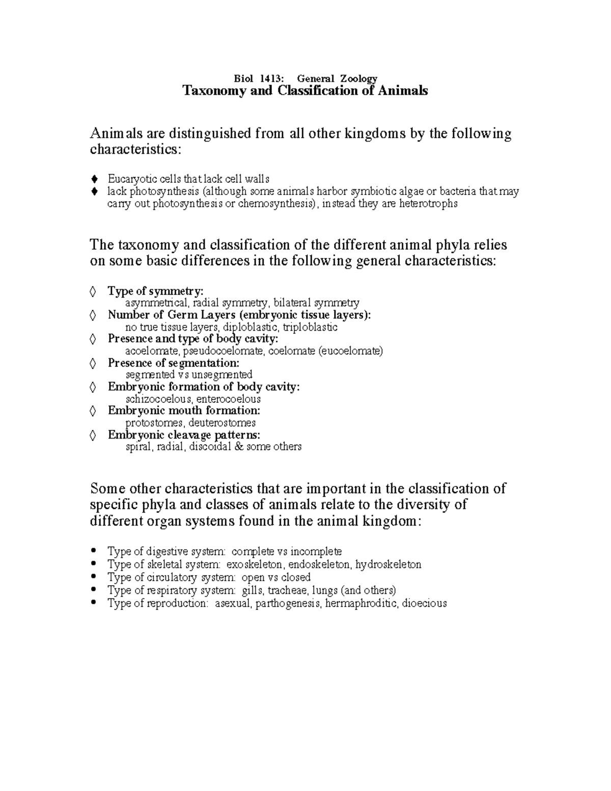 1 1 Taxonomy And Classification Of Animals Biol 1413 General 1-1-taxonomy-and-classification-of-animals-biol-1413-general