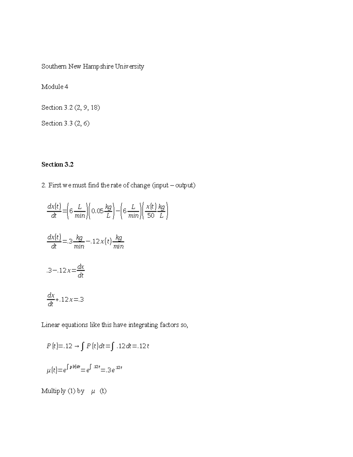 Week4exercises from text - Southern New Hampshire University Module 4 ...