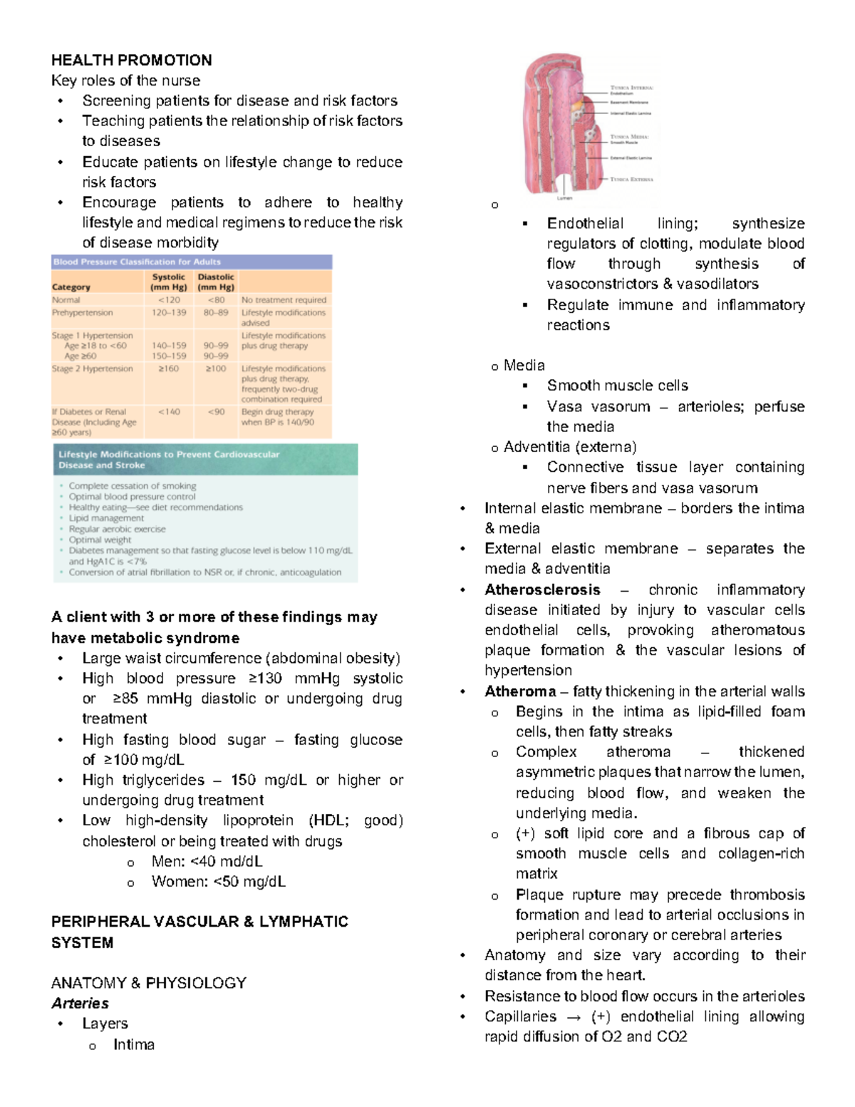 Health Promotion- Cardio - HEALTH PROMOTION Key roles of the nurse ...