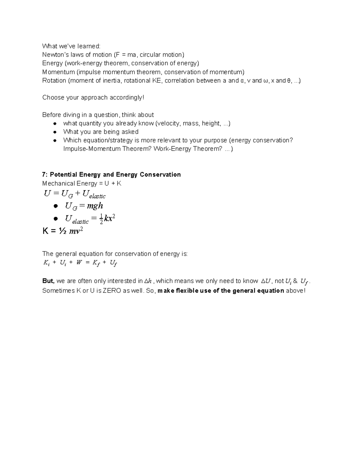 LARC Physics 7C Review 2 - What we’ve learned: Newton’s laws of motion ...