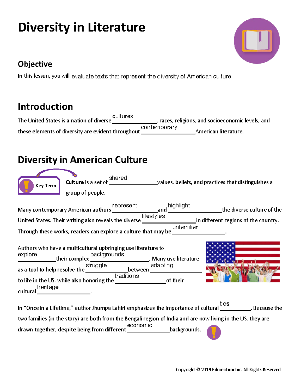 Guided Notes - Diversity in Literature - Diversity in Literature ...