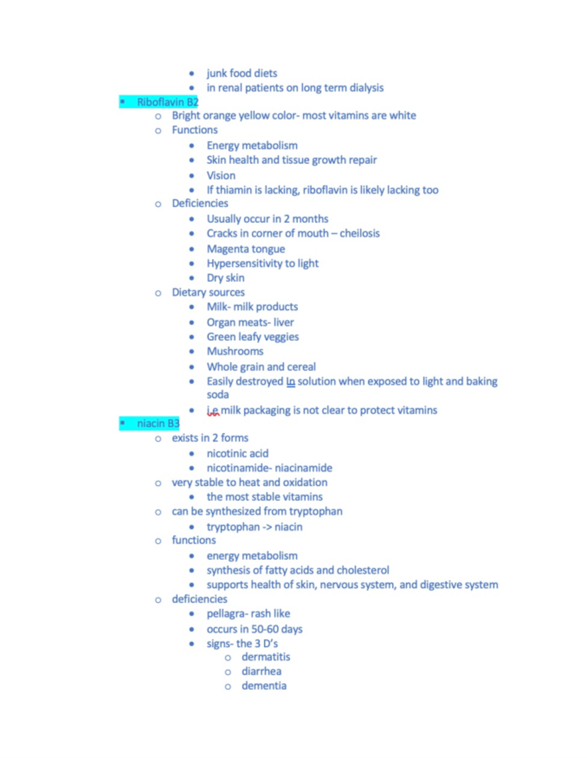 Nutrition Notes for exams part 17 - BIO-319 - Studocu