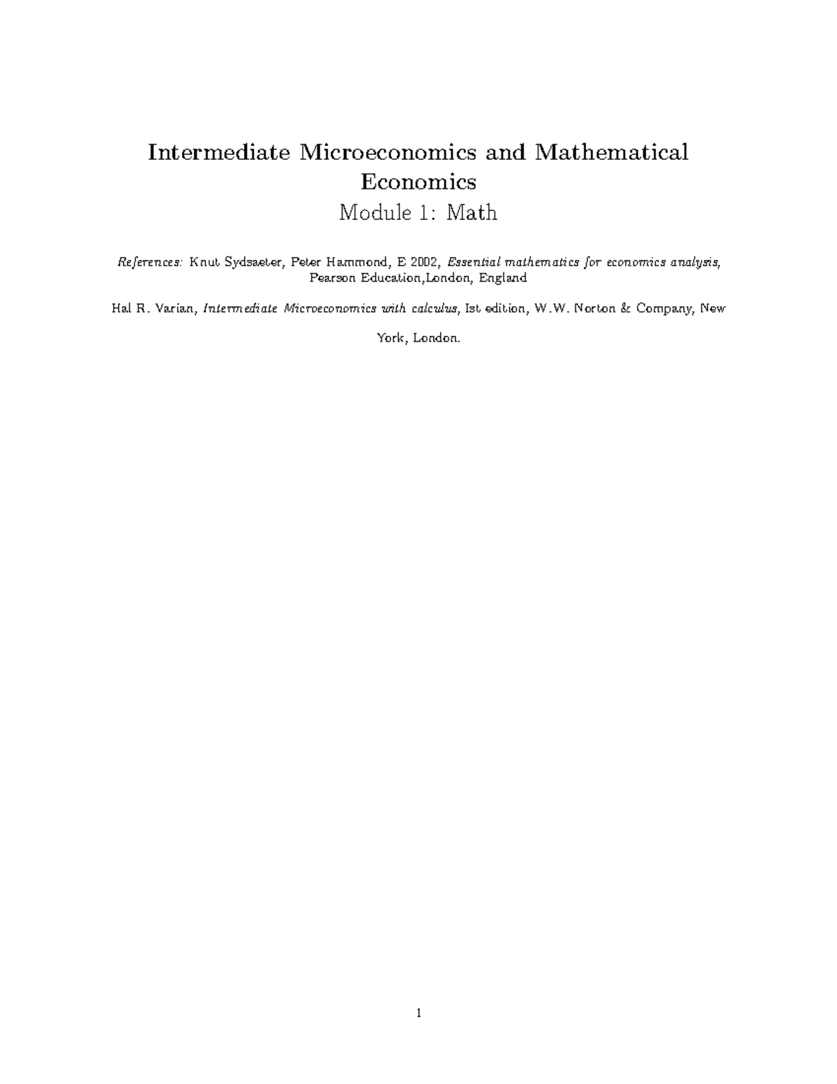Module 1 Math - read it - Intermediate Microeconomics and Mathematical ...