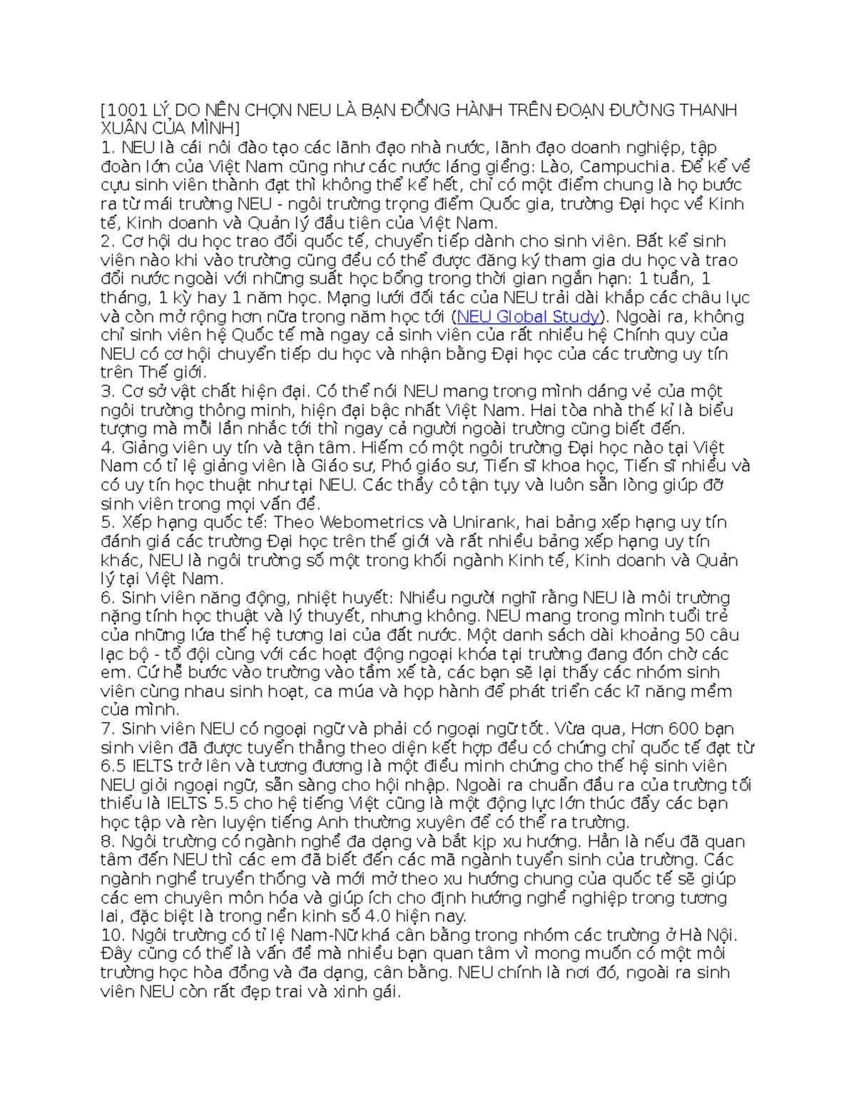 Neu ftu - this í one of - [1001 LÝ DO NÊN CHỌN NEU LÀ BẠN ĐỒNG HÀNH TRÊN ĐOẠN ĐƯỜNG THANH XUÂN ...