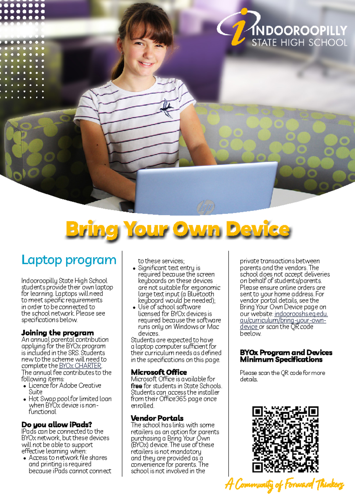 Bring Your Own Device (BYOx) fact sheet - Laptop program Indooroopilly ...