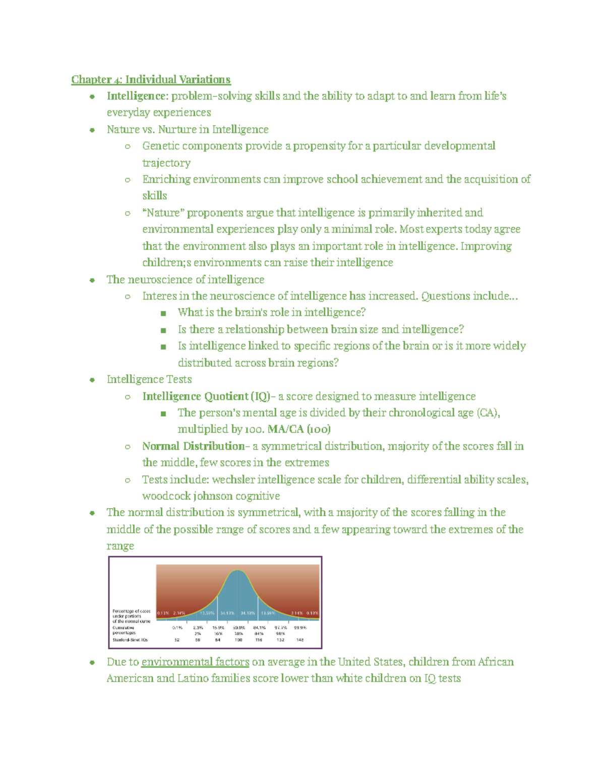 Chapter 4-6 PSYC 201 - Professor Barbra Wilson - Chapter 4: Individual ...