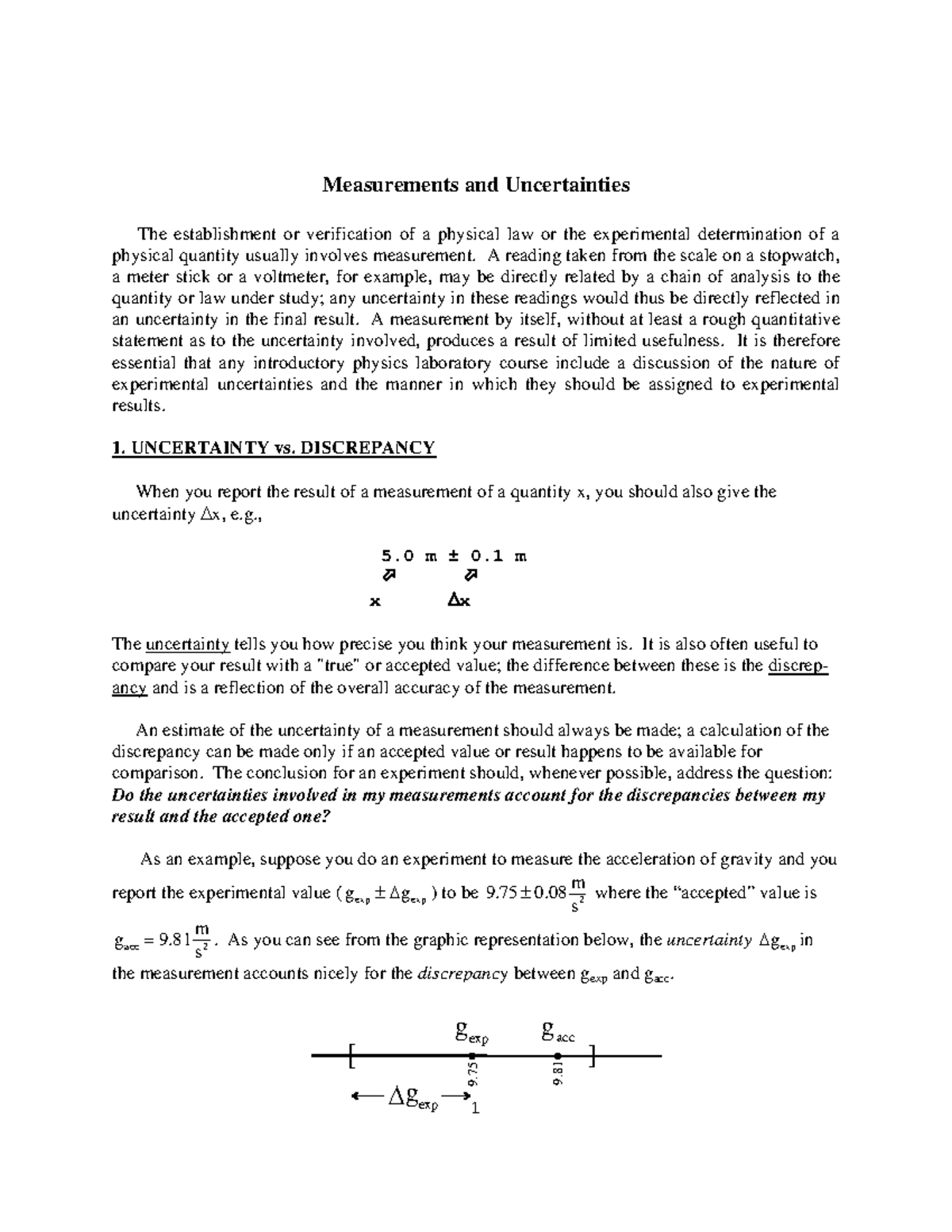 Theory of uncertainty of measurement - Measurements and Uncertainties ...