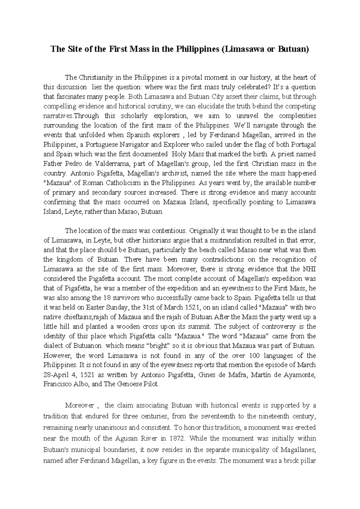 Limasawa -The-Site-of-The-First-Mass-in-The-Philippines - The Site of ...