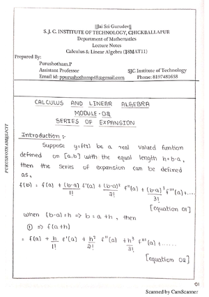 Semester 1 M1 Module 5 notes - Engineering mathematics - Studocu