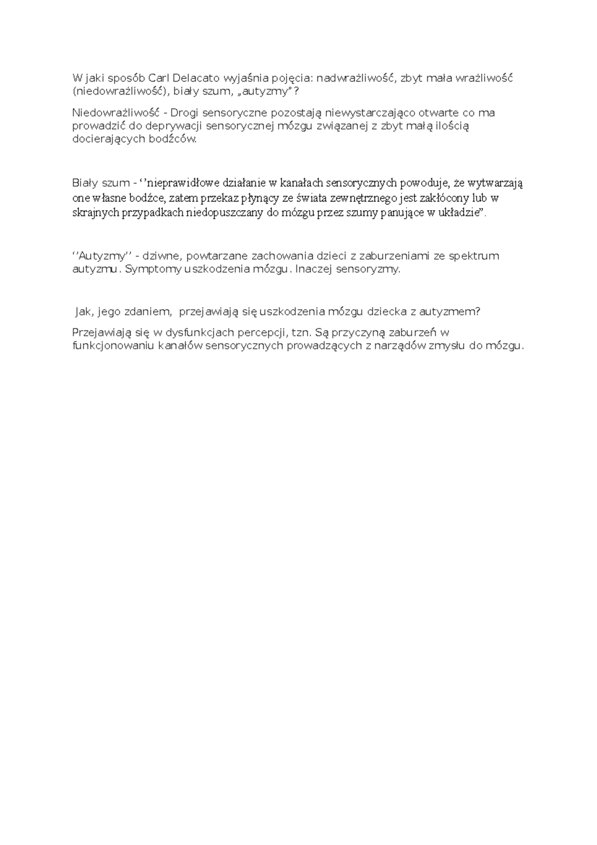 Delacato pawelczak teoria i geneza autyzmu - W jaki sposób Carl ...