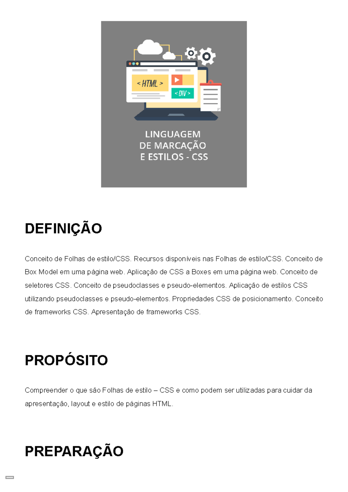 3 Liguagem de Marcação e Estilos - CSS - DEFINIÇÃO ####### Conceito de ...