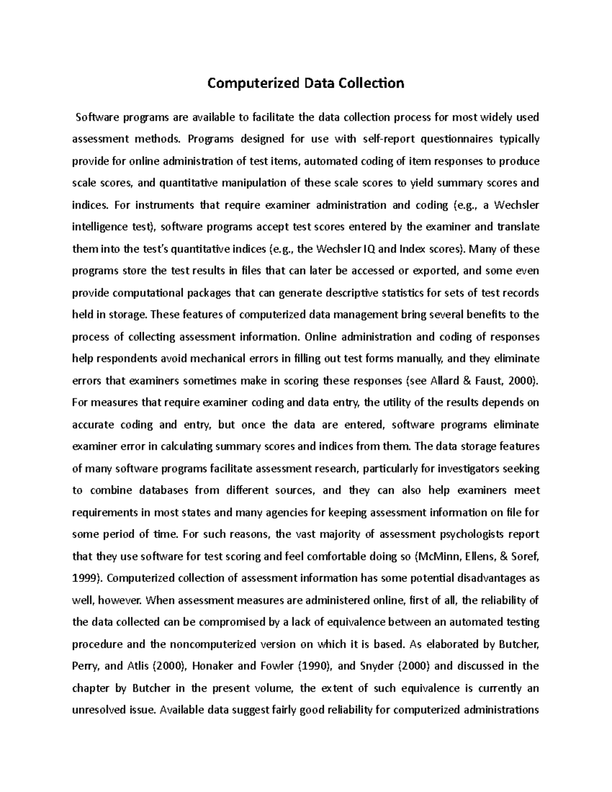 Computerized Data Collection - Computerized Data Collection Software programs are available to ...