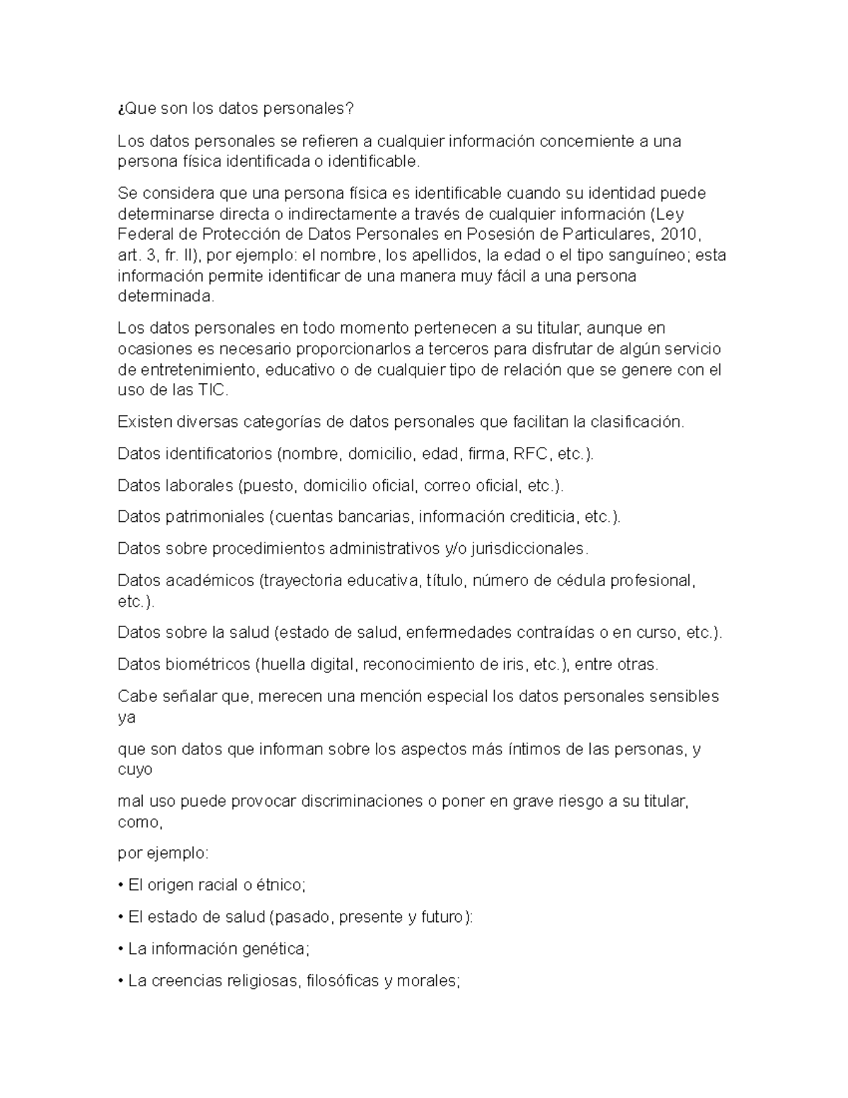 Que son los datos personales - ¿Que son los datos personales? Los datos ...