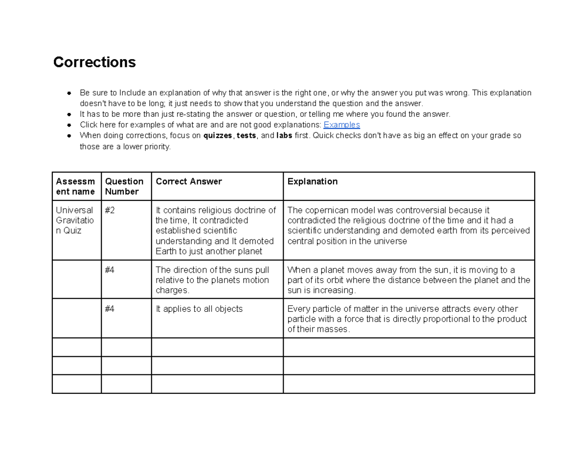 Copy of Poulson Corrections Template - Corrections Be sure to Include ...