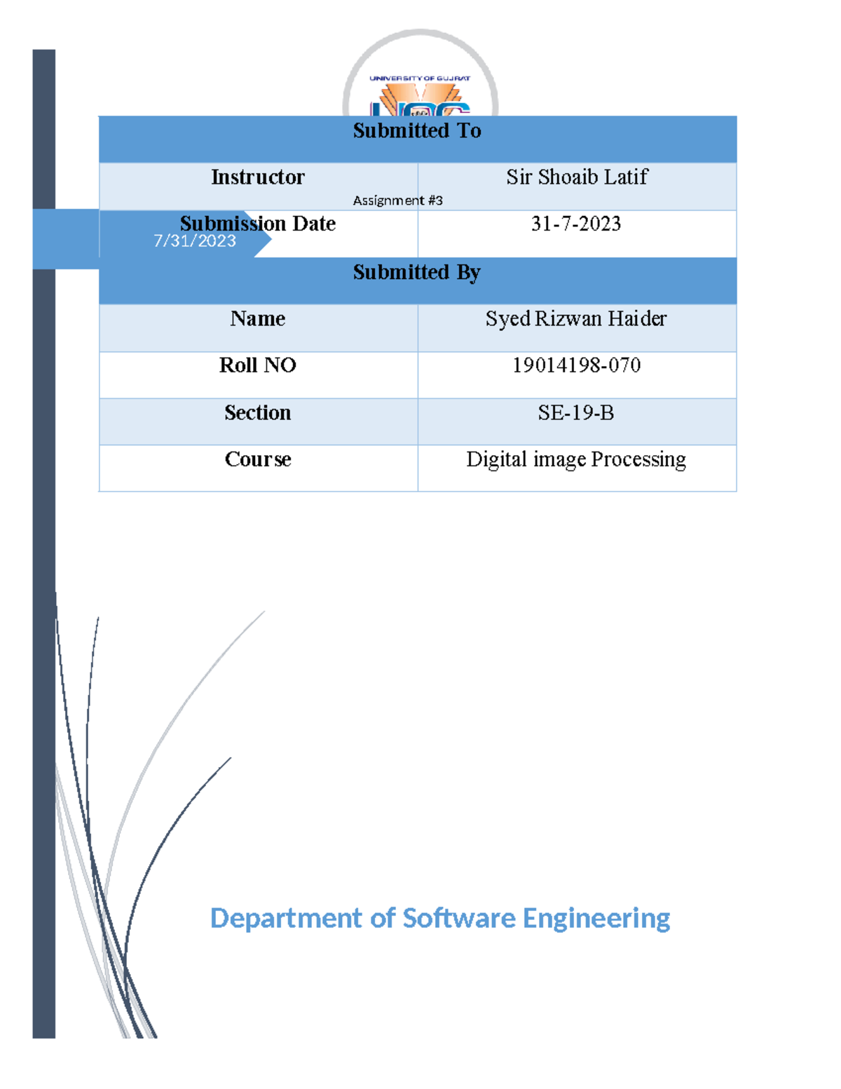 Ass3 dip(19014198-070) - 7/31/ Submitted To Instructor Sir Shoaib Latif Submission Date 31-7 ...