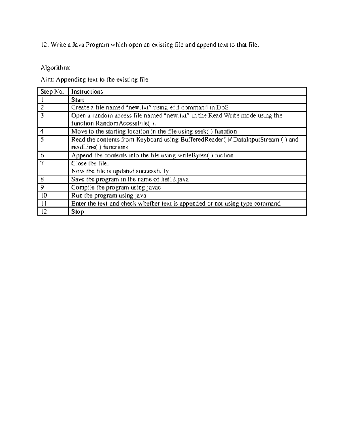 202-33P - Programming Lab Java-Algorithm - Appending Text to an Existing File - Write a Java ...