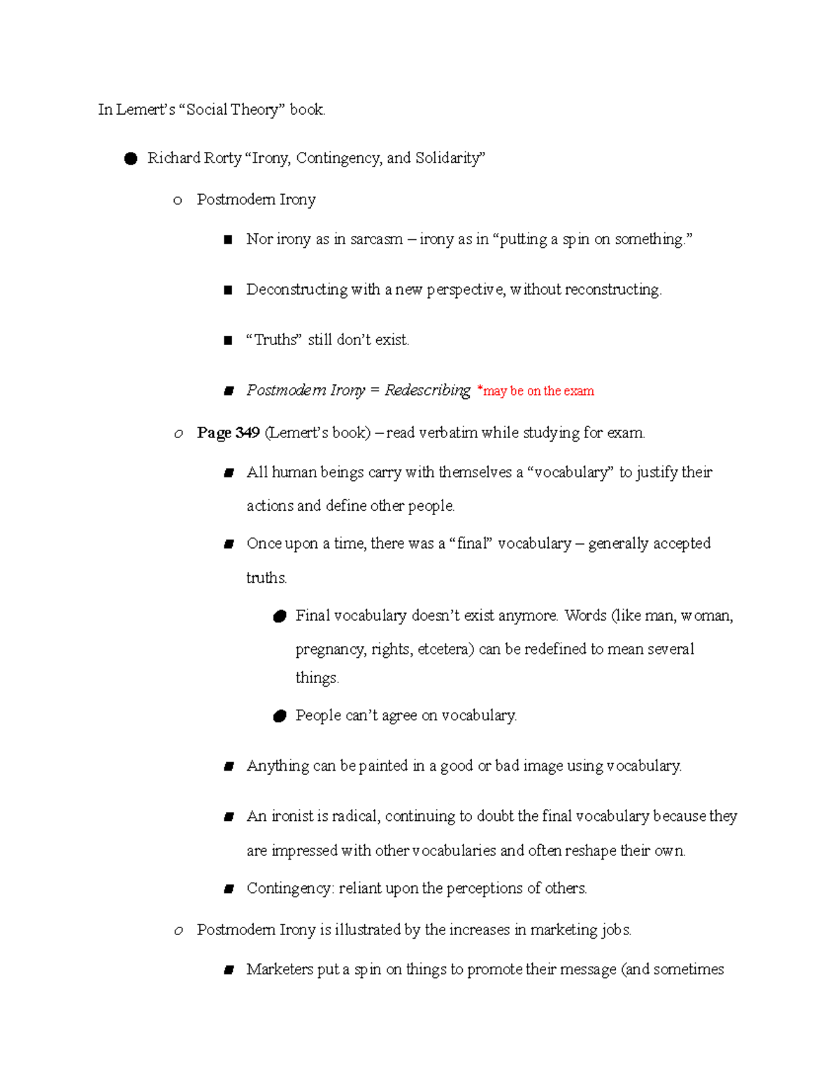 Unit 3 - notes/ test review - In Lemert’s “Social Theory” book. Richard ...