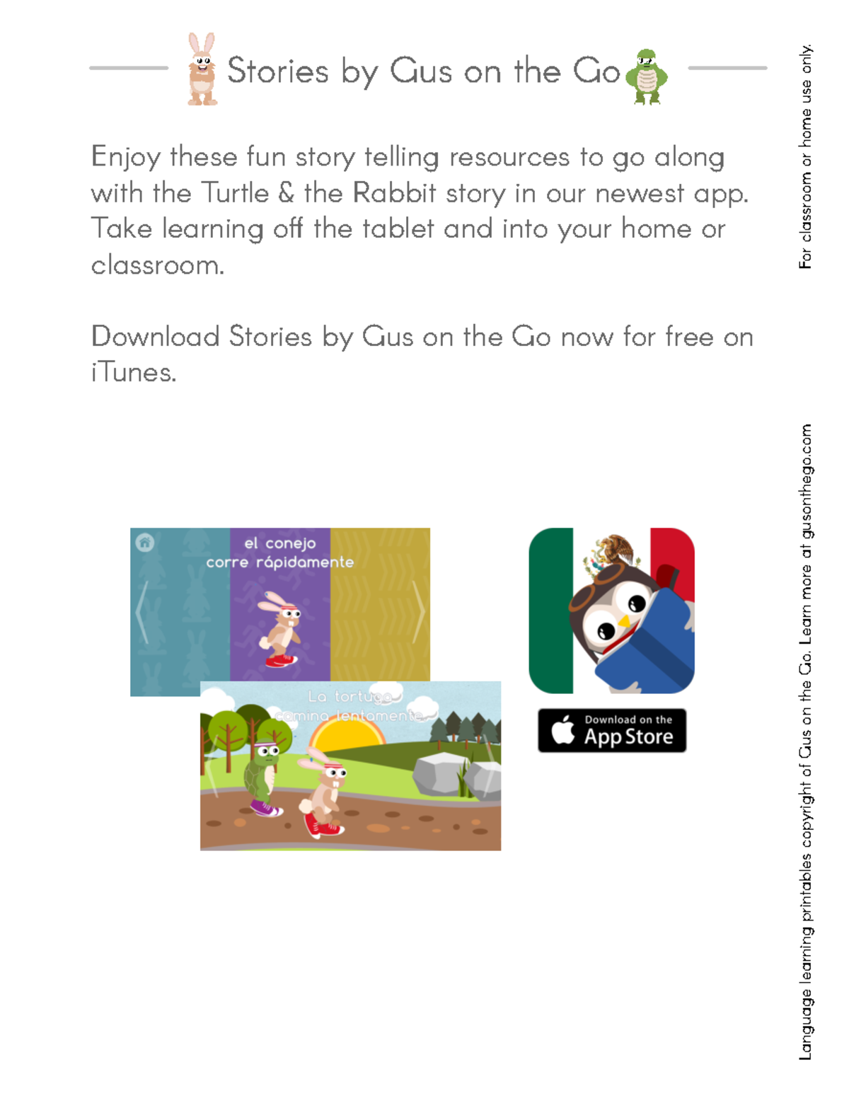 Turtle Rabbit Story Printable Spanish - Enjoy these fun story telling ...