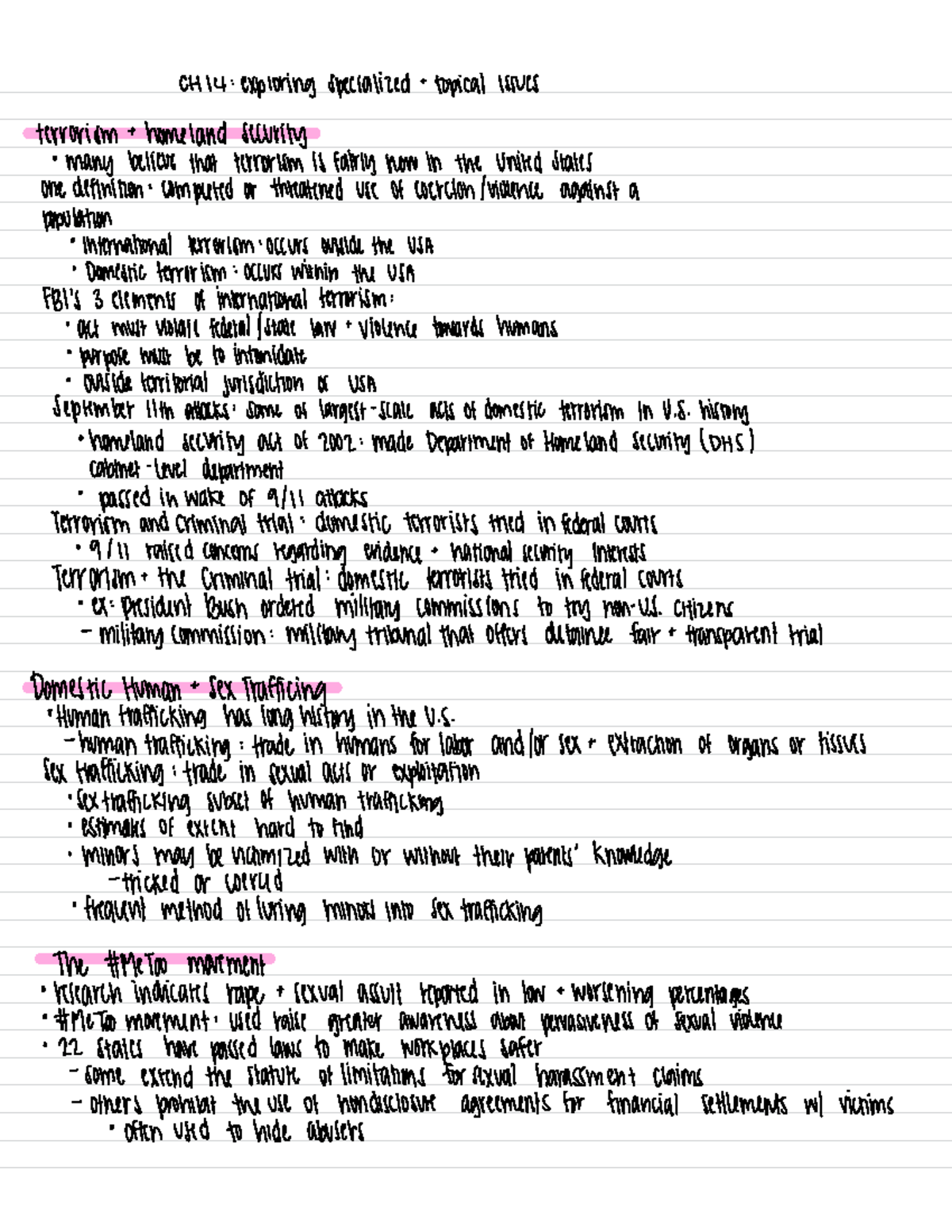Chapter 14 Notes - Exploring Specialized and topical issues - CH14 ...