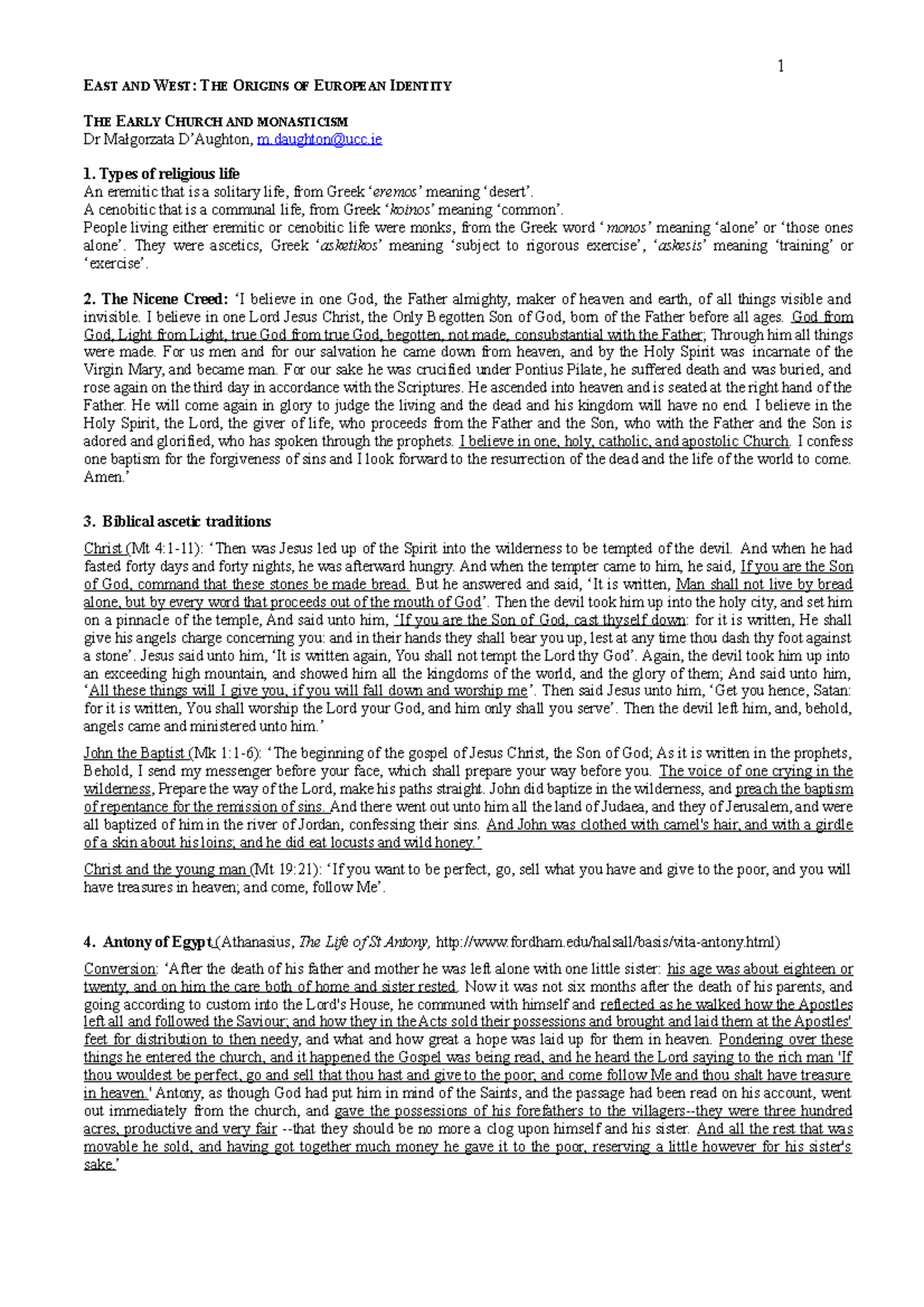 Constantine & the early Church 2014 - 1 EAST AND WEST: THE ORIGINS OF ...