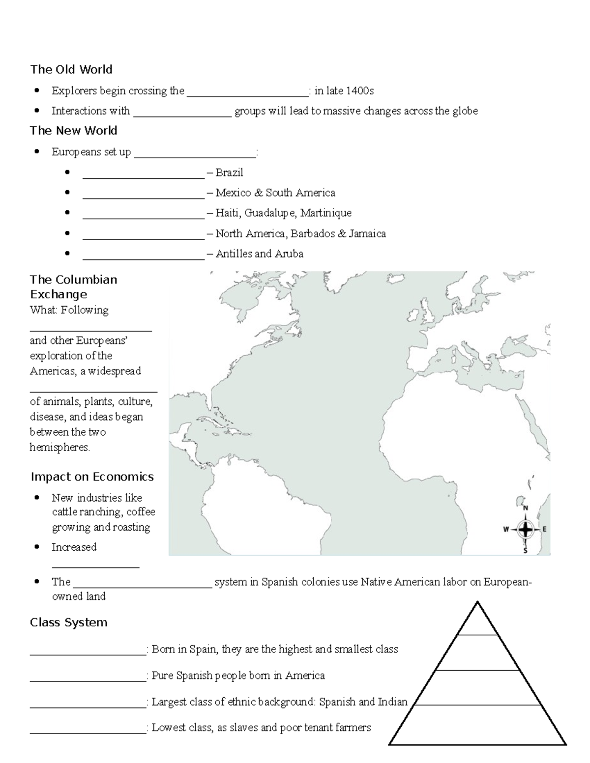 Columbian Exchange Guided Notes - The Columbian Exchange and its Impact ...