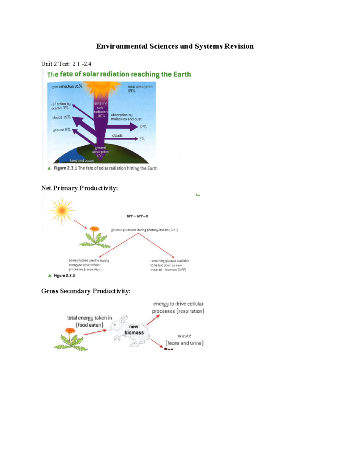 Environmental Sciences and Systems Revision - Environmental Systems and ...