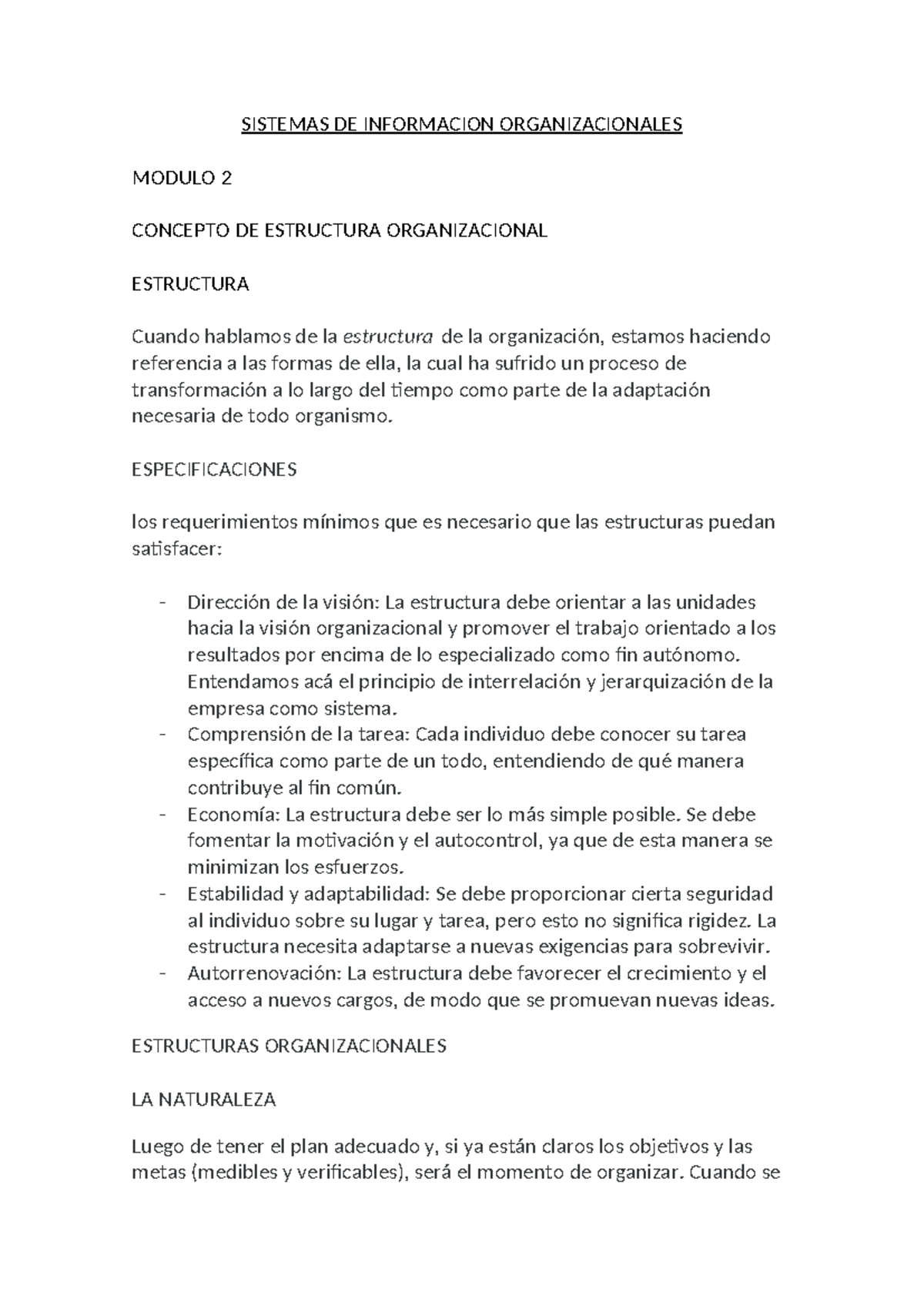 Sistemas DE Informacion Organizacionales M2 - SISTEMAS DE INFORMACION ORGANIZACIONALES MODULO 2 ...