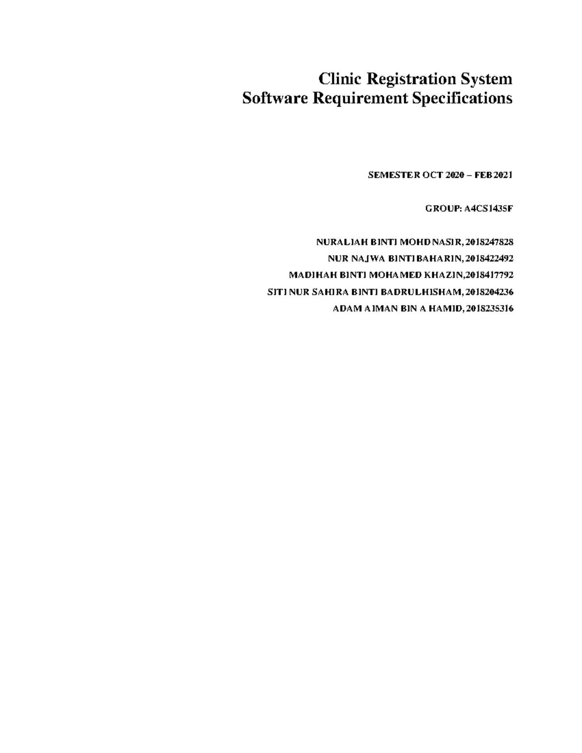 5 6307344011740840455 - Clinic Registration System Software Requirement ...