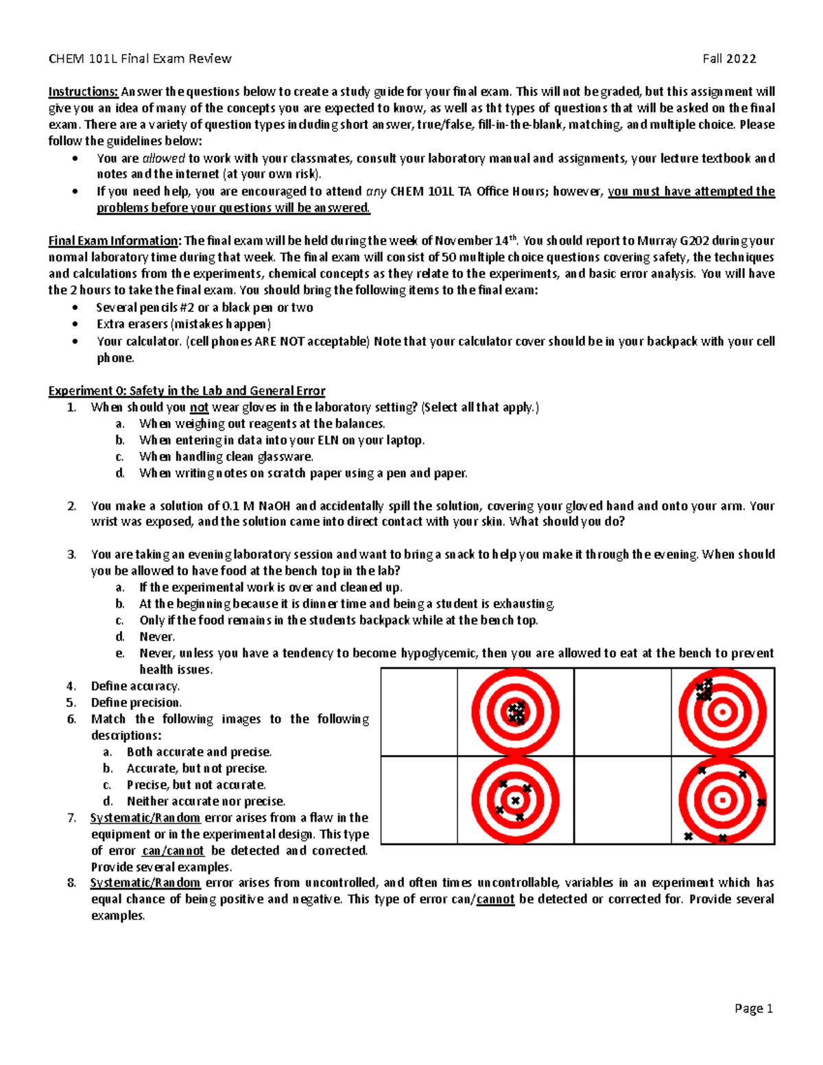 Chem study guide - Instructions: Answer the questions below to create a ...