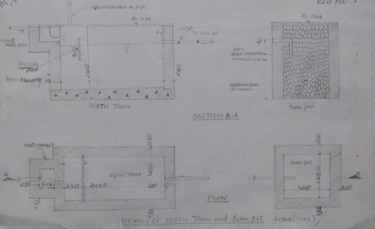 Sceptic tank drawing - Engineering drawing - Studocu