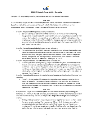 PSY 215 Module Three Activity Template - PSY 215 Module Three Activity ...
