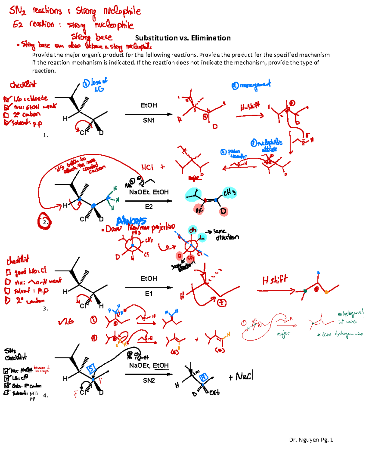 Substitution+vs+Elimination+WS High+Level - Dr. Nguyen Pg. 1 ...