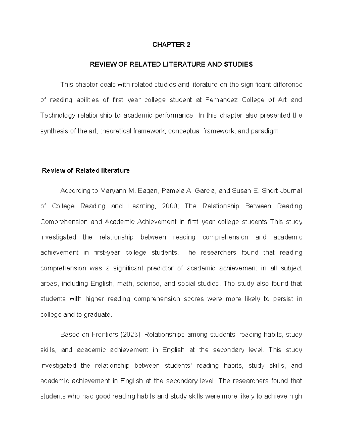 Chapter 2 - research - CHAPTER 2 REVIEW OF RELATED LITERATURE AND ...