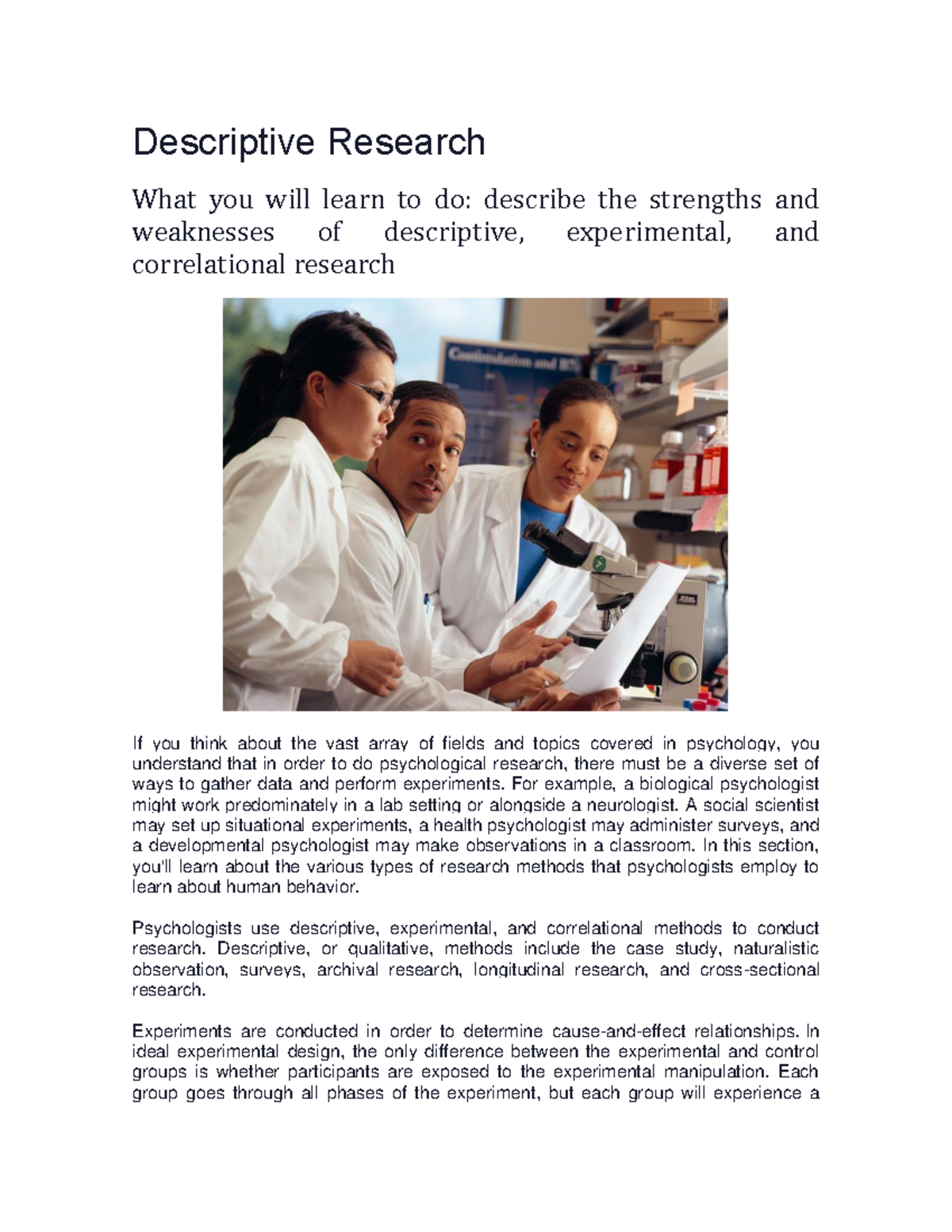 1. Descriptive Research - Descriptive Research What you will learn to ...