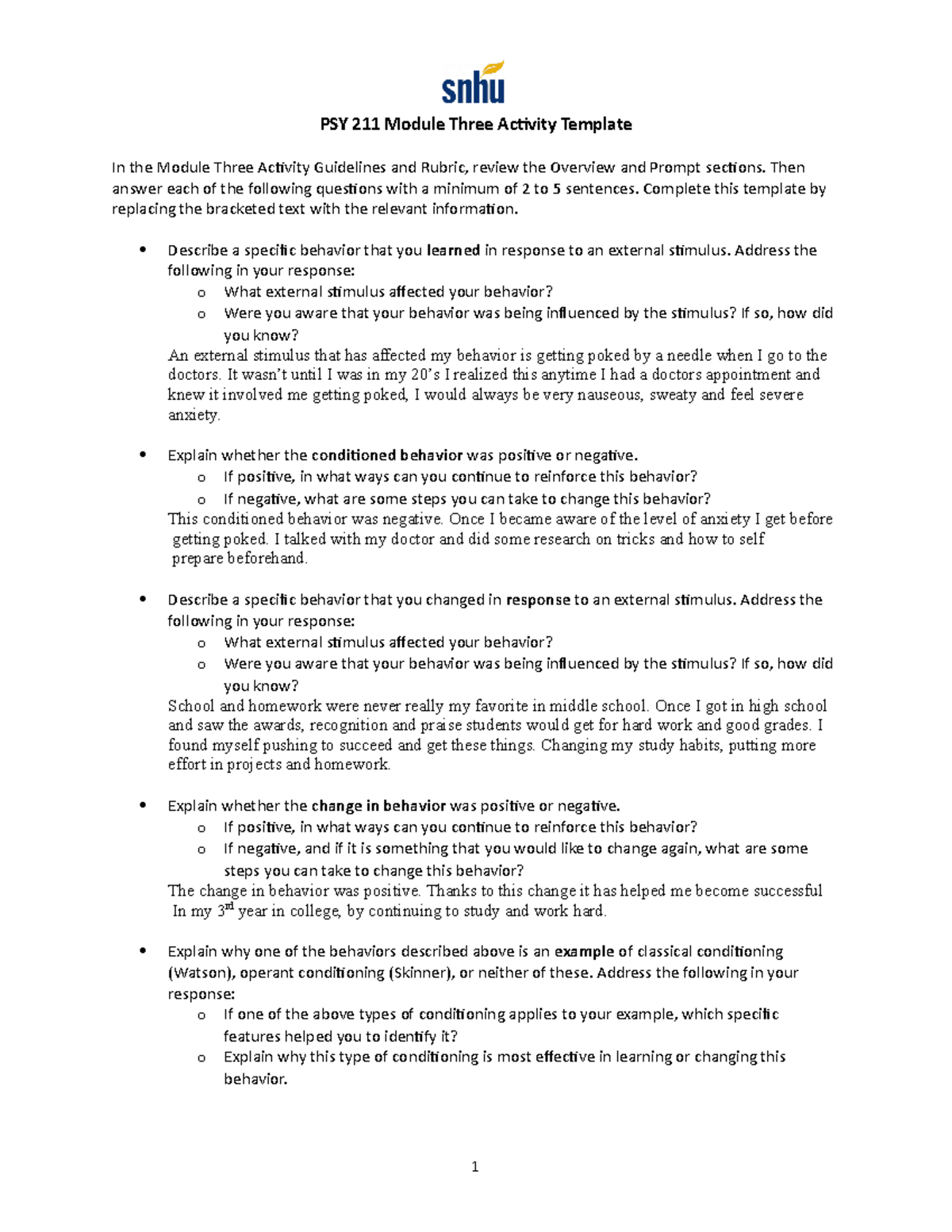 Module Three Activity Template - Then answer each of the following ...