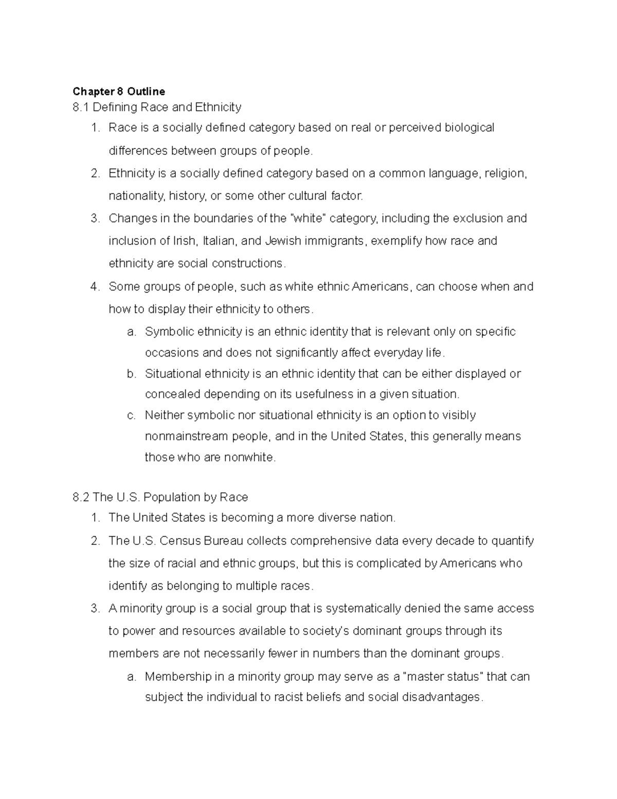 Chapter 8 Outline - Teacher: Calibria - Chapter 8 Outline 8 Defining ...