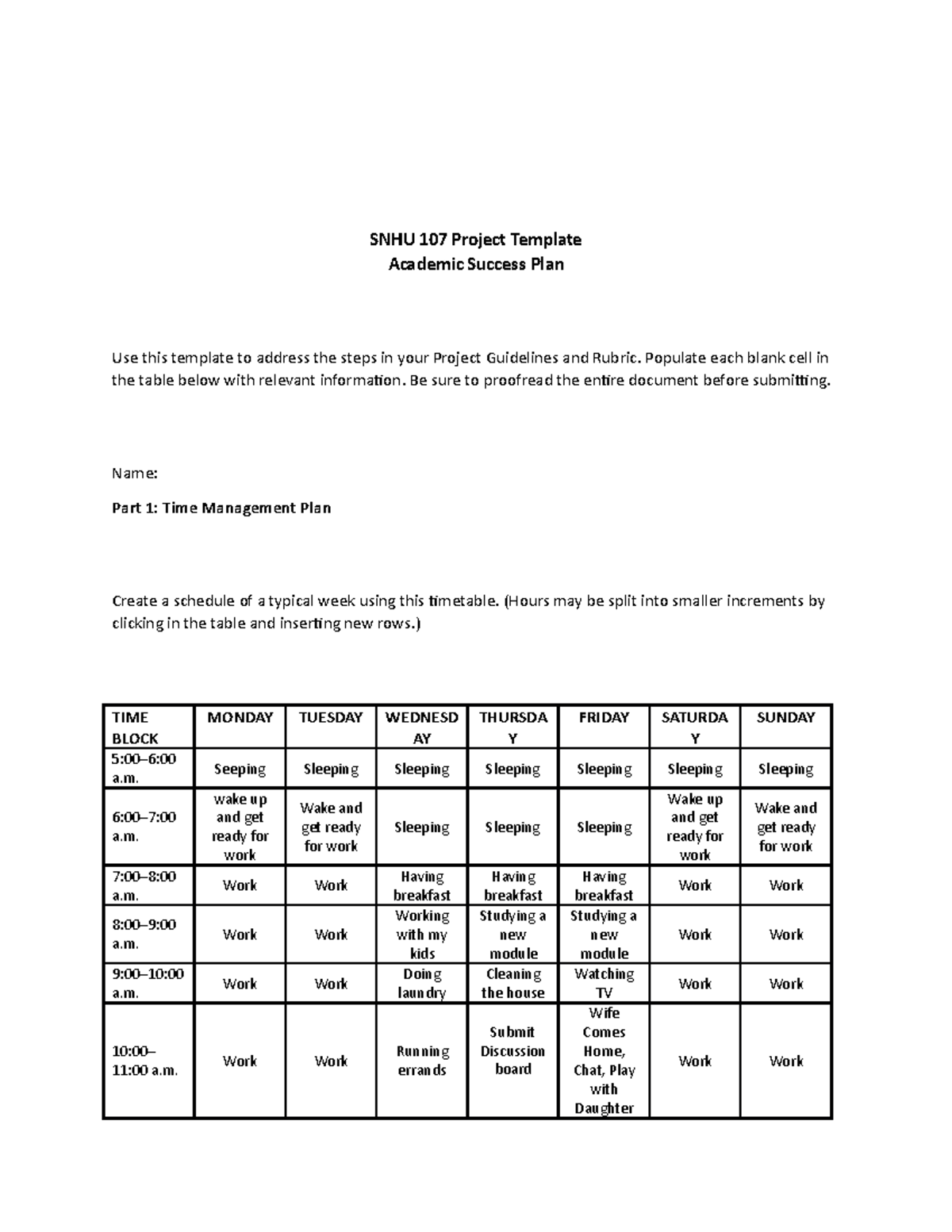 Project - Populate each blank cell in the table below with relevant ...