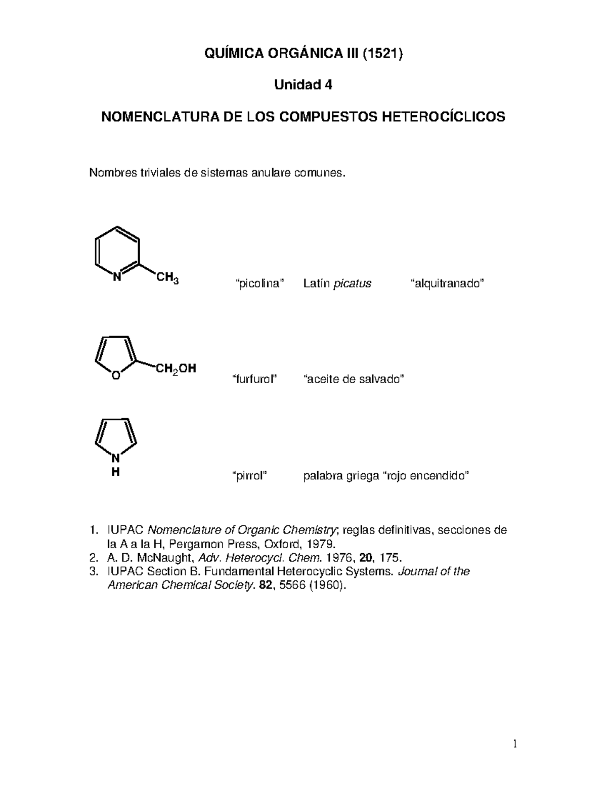 Nomenclaturade Heterociclos( Quimica Organica III) - QUÍMICA ORGÁNICA ...