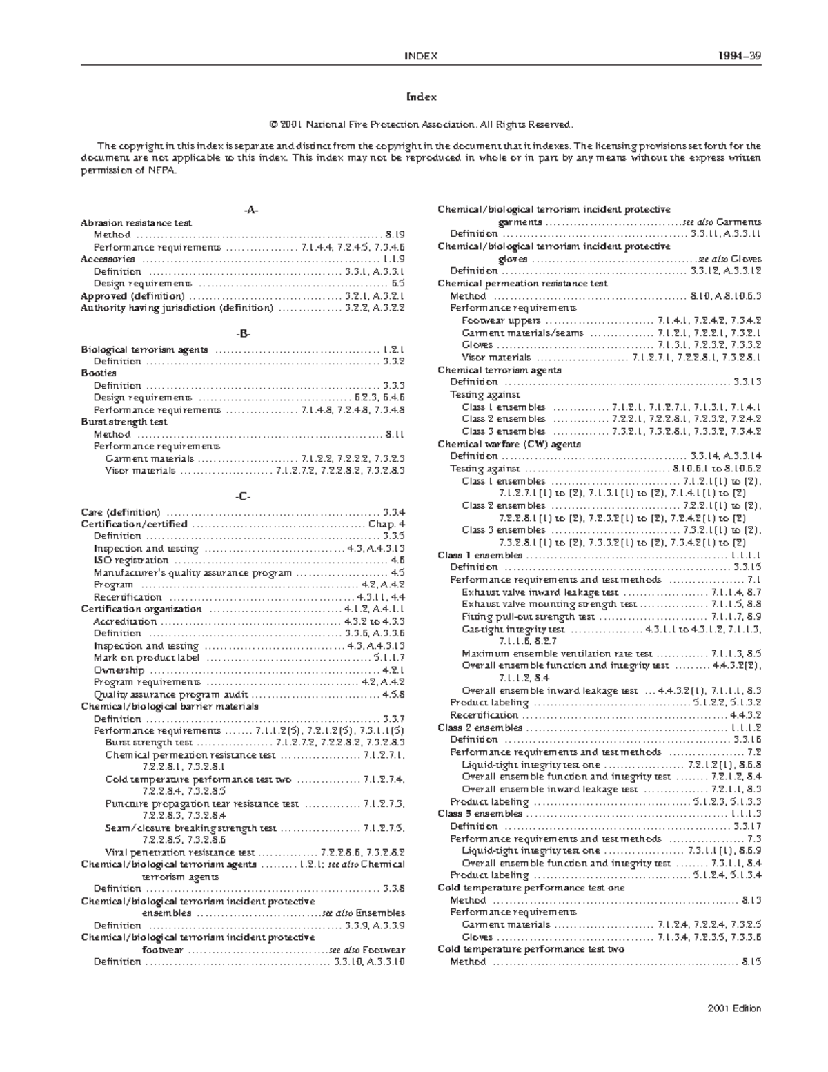 1994 01 National Fire Protection Association Index 2001 National 1994-01-national-fire-protection-association-index-2001-national