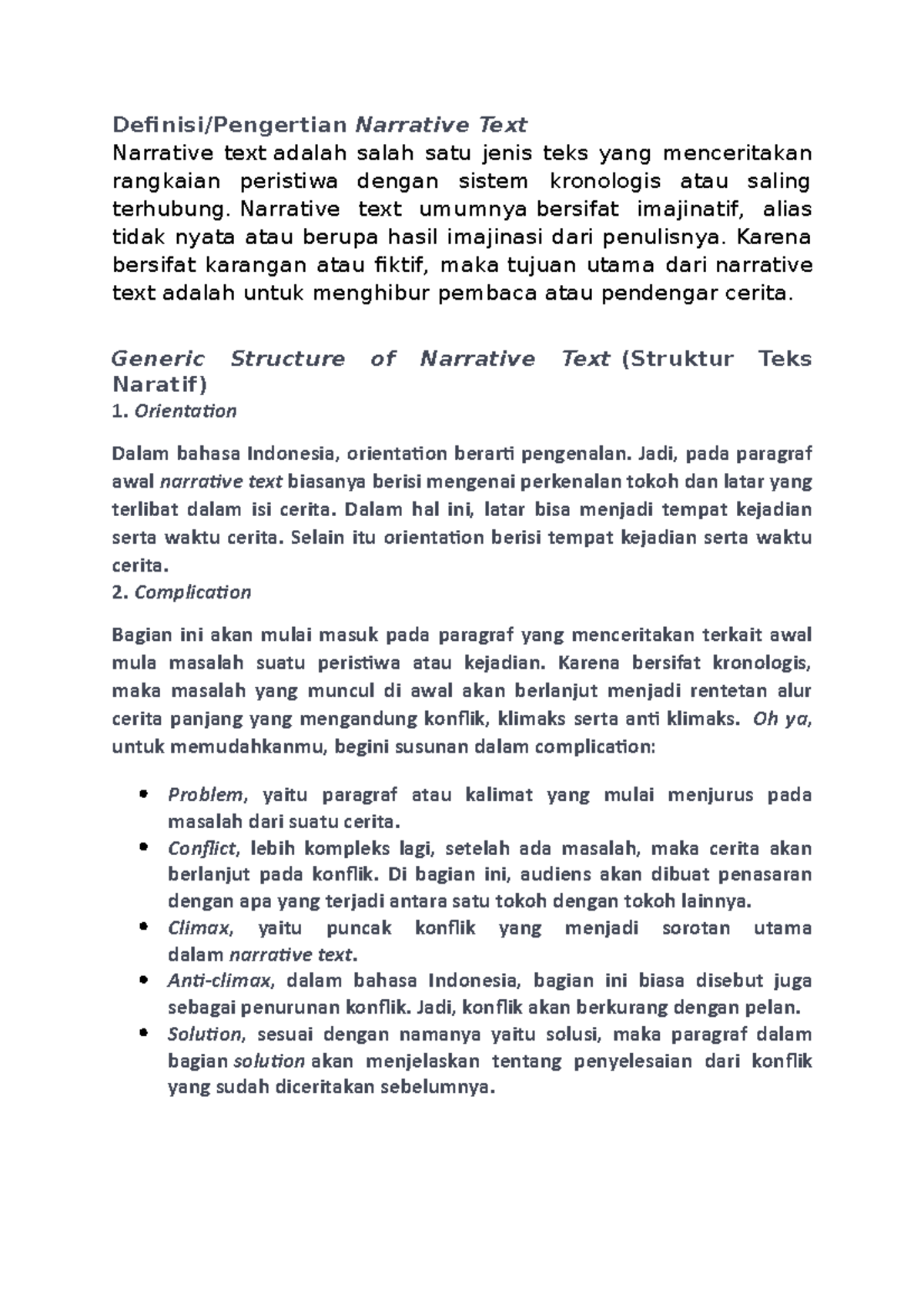 Bing - buat siapa aja - Definisi/Pengertian Narrative Text Narrative ...