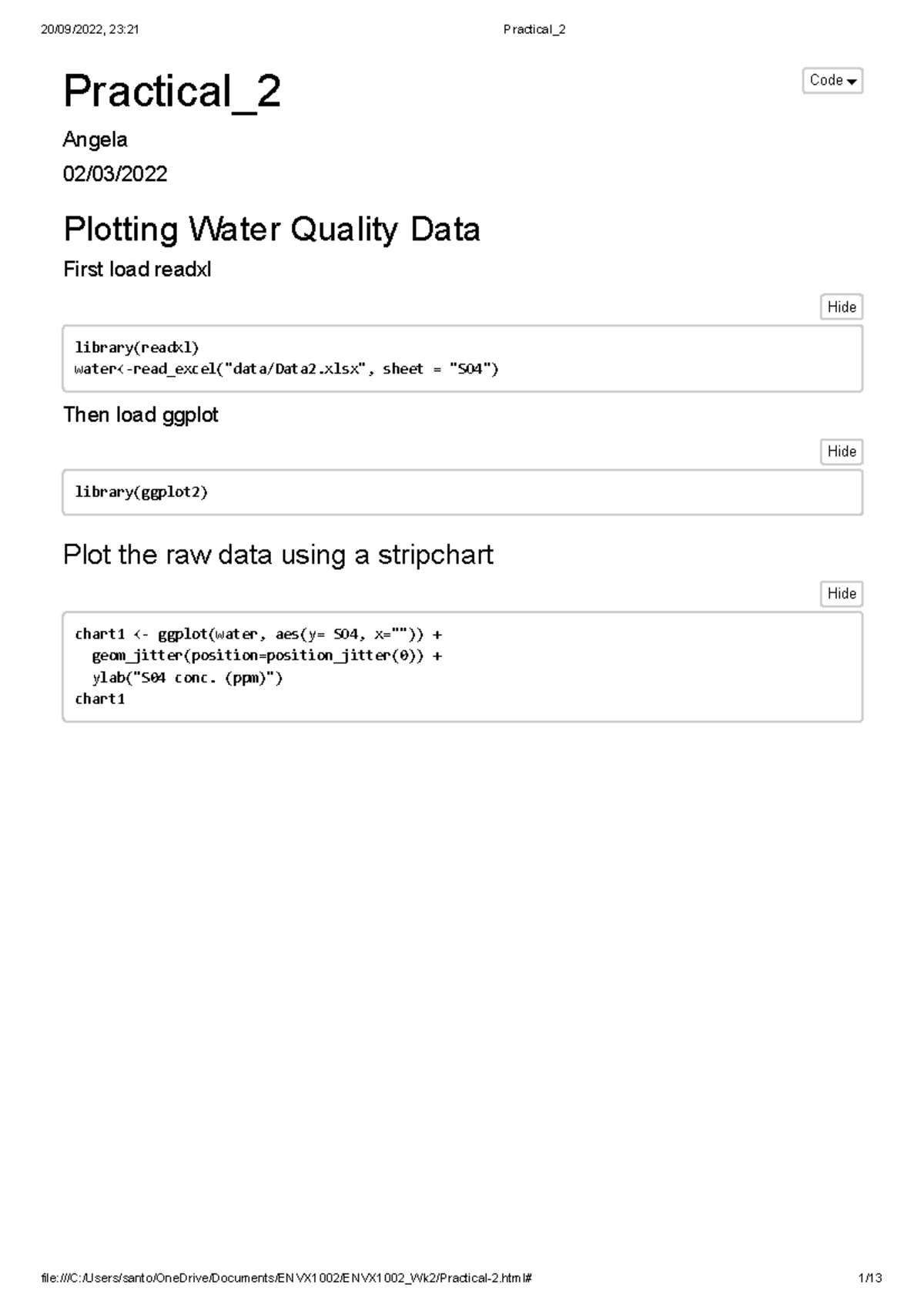 Practical 2 - Practical_ Angela 02/03/ Plotting Water Quality Data ...